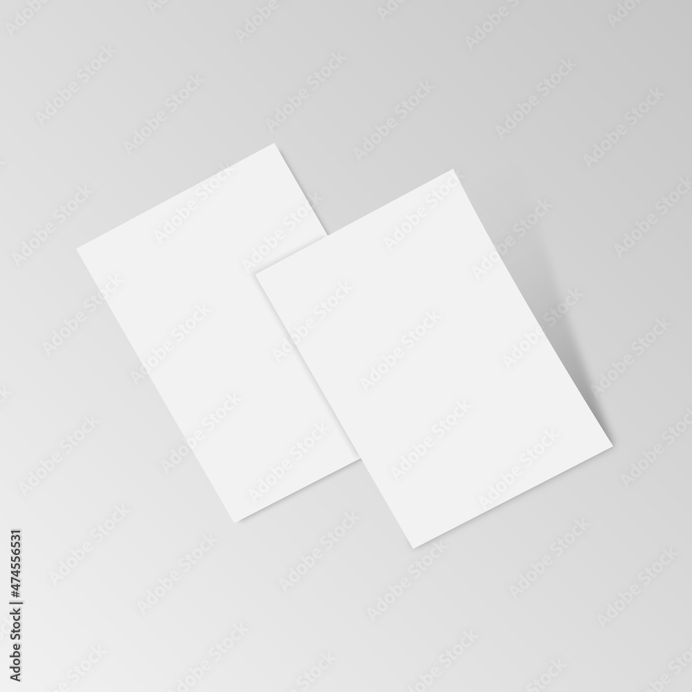 A4 Paper Realistic Blank 3D Mockup Stock Vector | Adobe Stock