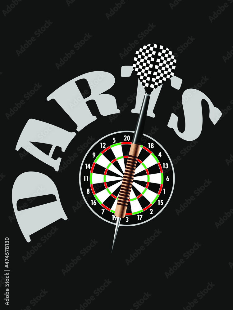 illustration depicting symbols for playing darts for prints on banners ...