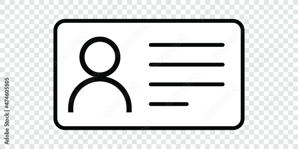 ID Card icon. Driver's license Identification card symbol. Modern ...