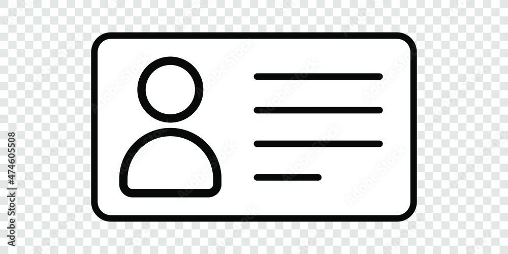 ID Card icon. Driver's license Identification card symbol. Modern ...