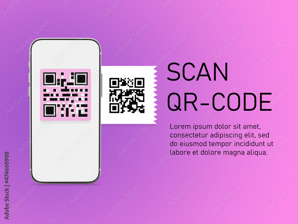 Photo Stock QR codes of coronavirus vaccination with placeholder. Lorem Ipsum placeholder near ...