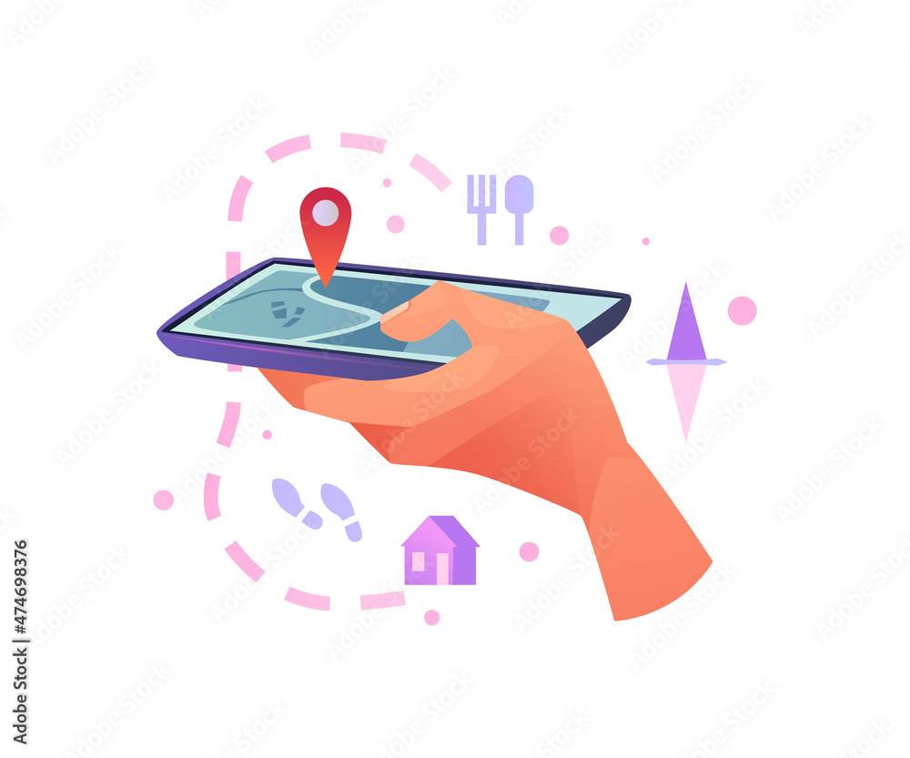 Mobile gps navigation, travel destination, location and positioning ...