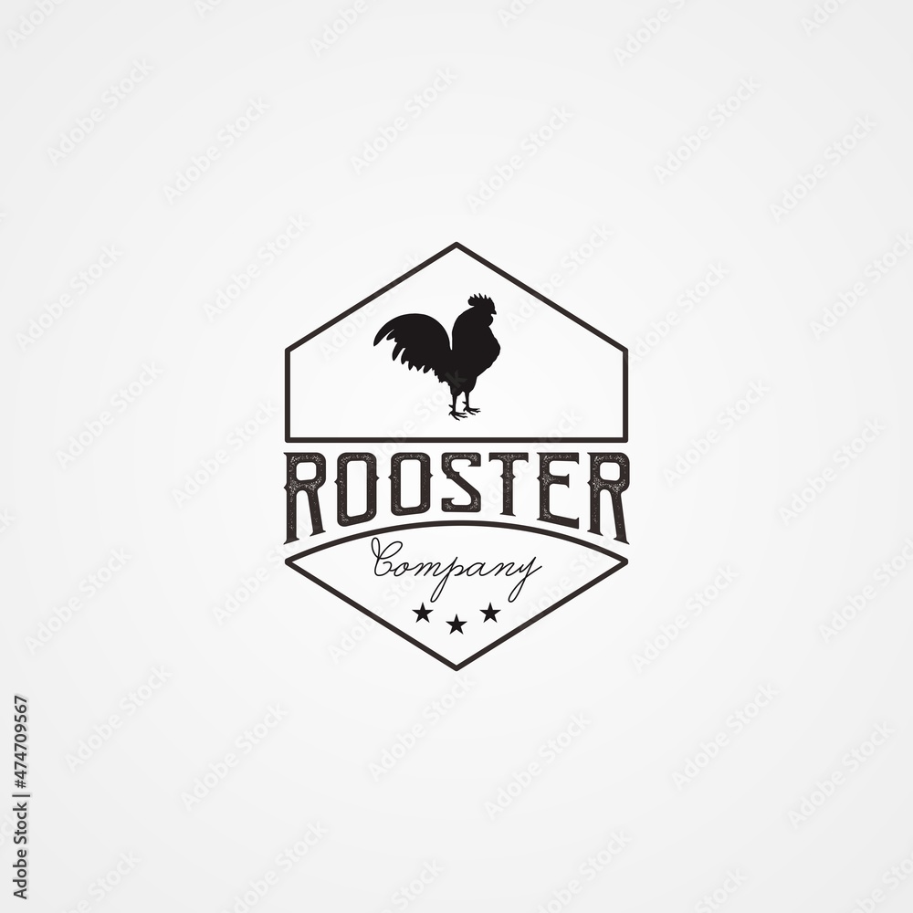 Chicken Rooster Poultry Farm Vintage Badge logo design inspiration ...