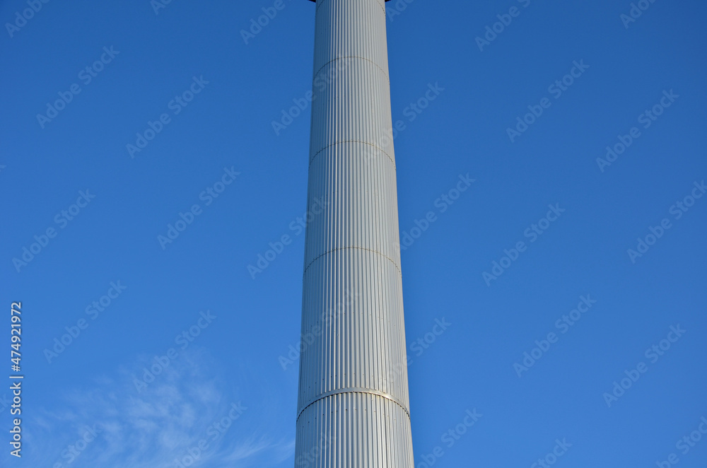 metal tower of reservoir clad with sheet metal aluminum cladding ...