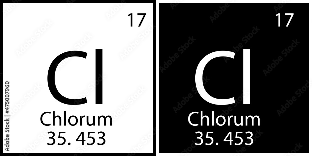 Chlorum chemical sign. Science structure. Education background ...