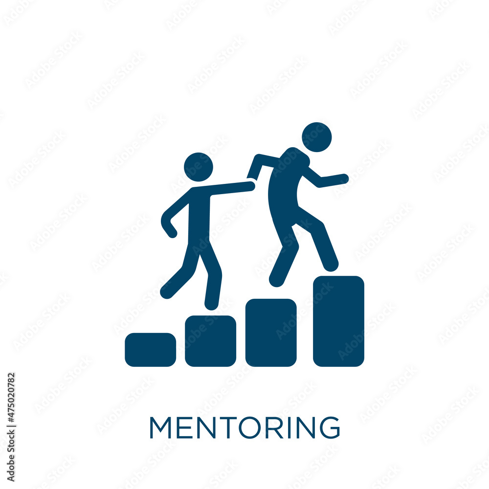 Vector de Stock mentoring vector icon. mentor filled flat symbol for mobile concept and web ...