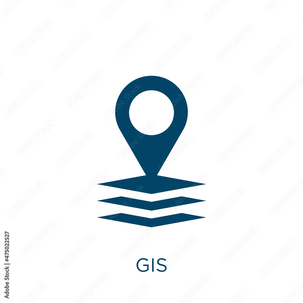gis vector icon. forest filled flat symbol for mobile concept and web ...
