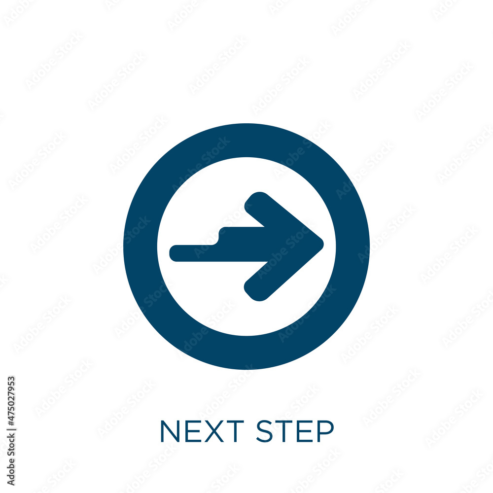 next step vector icon. next filled flat symbol for mobile concept and ...