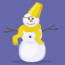 Yellow Snowman II Free Stock Photo - Public Domain Pictures