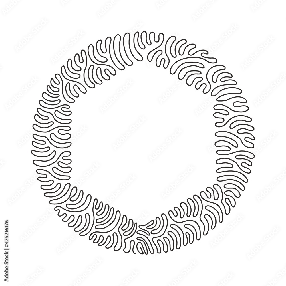 Continuous one line drawing hand drawn hexagon, blank drawing frame ...