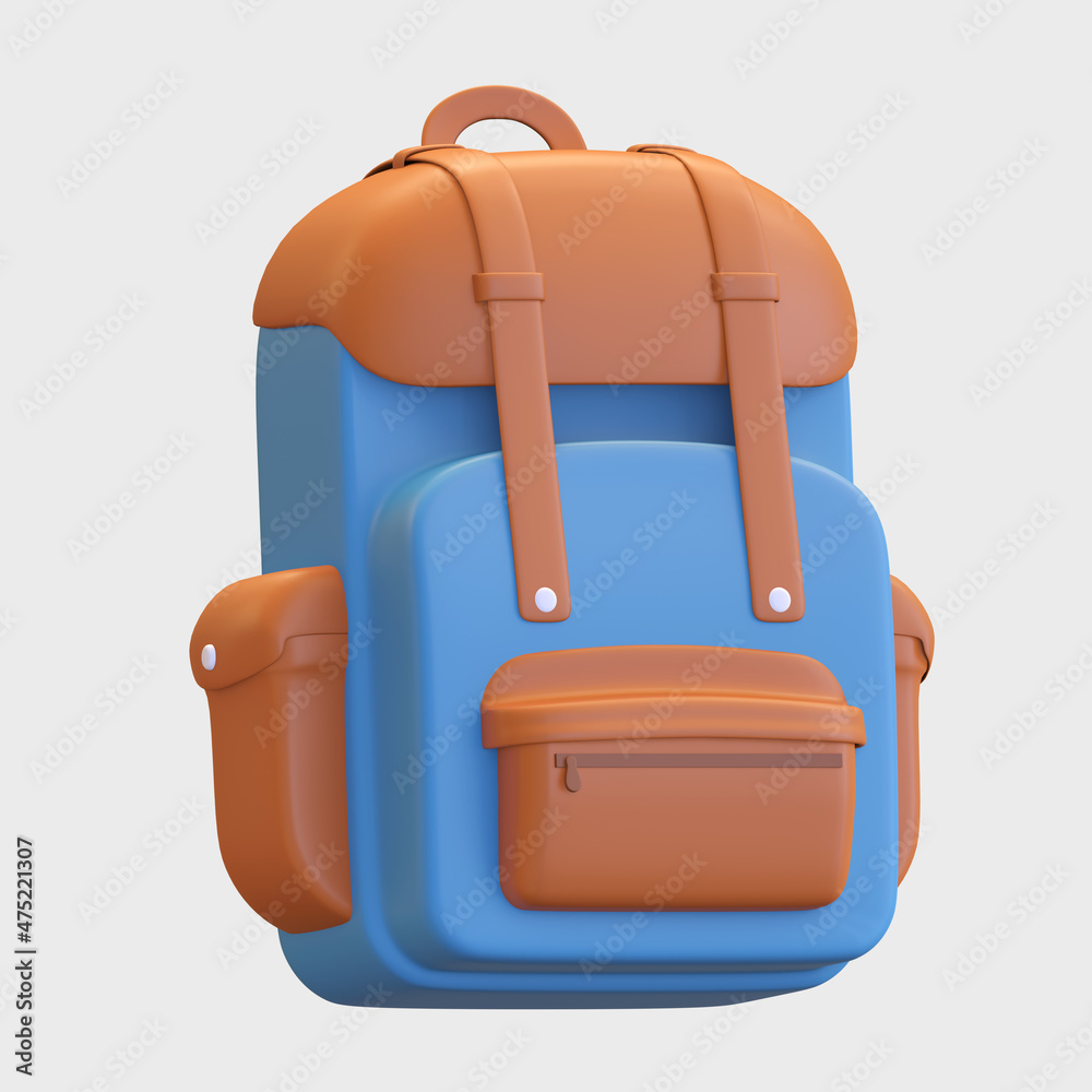 bag backpack school education icon 3d render illustration Stock Illustration Adobe Stock