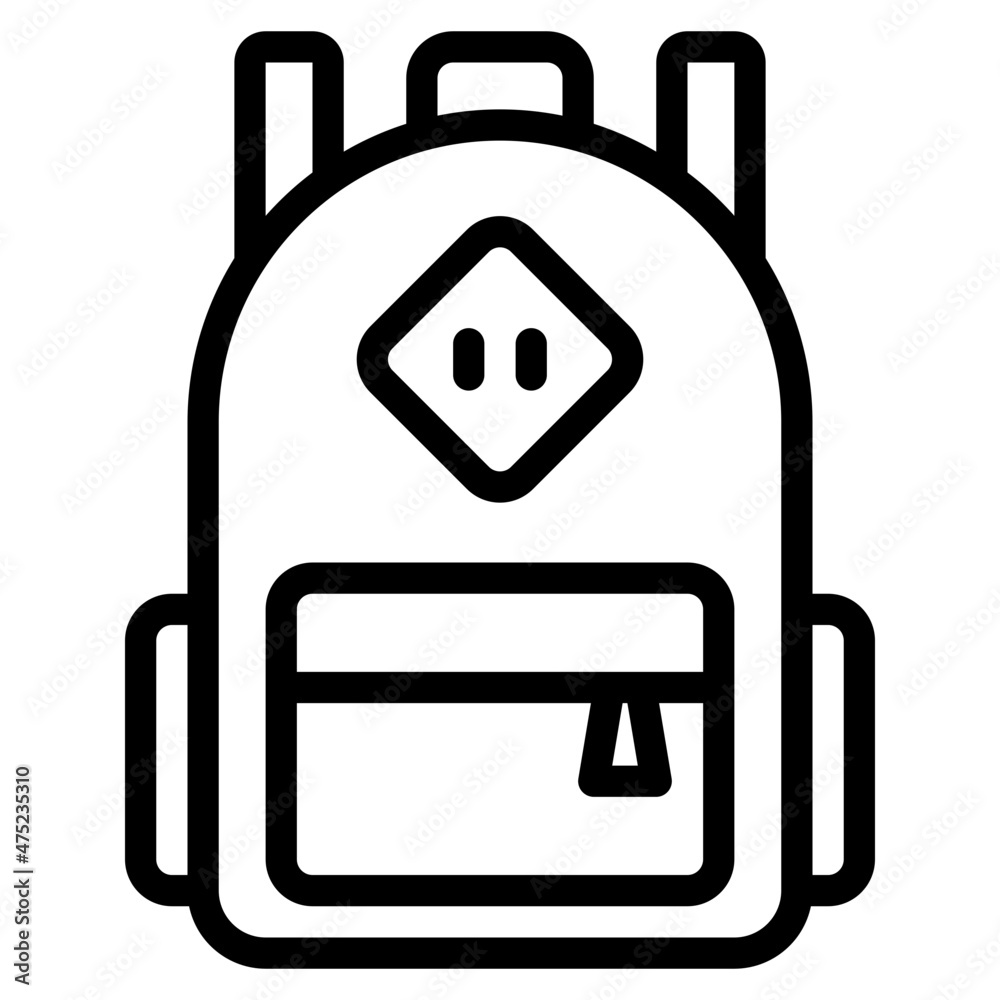 backpack outline icon Stock Vector | Adobe Stock