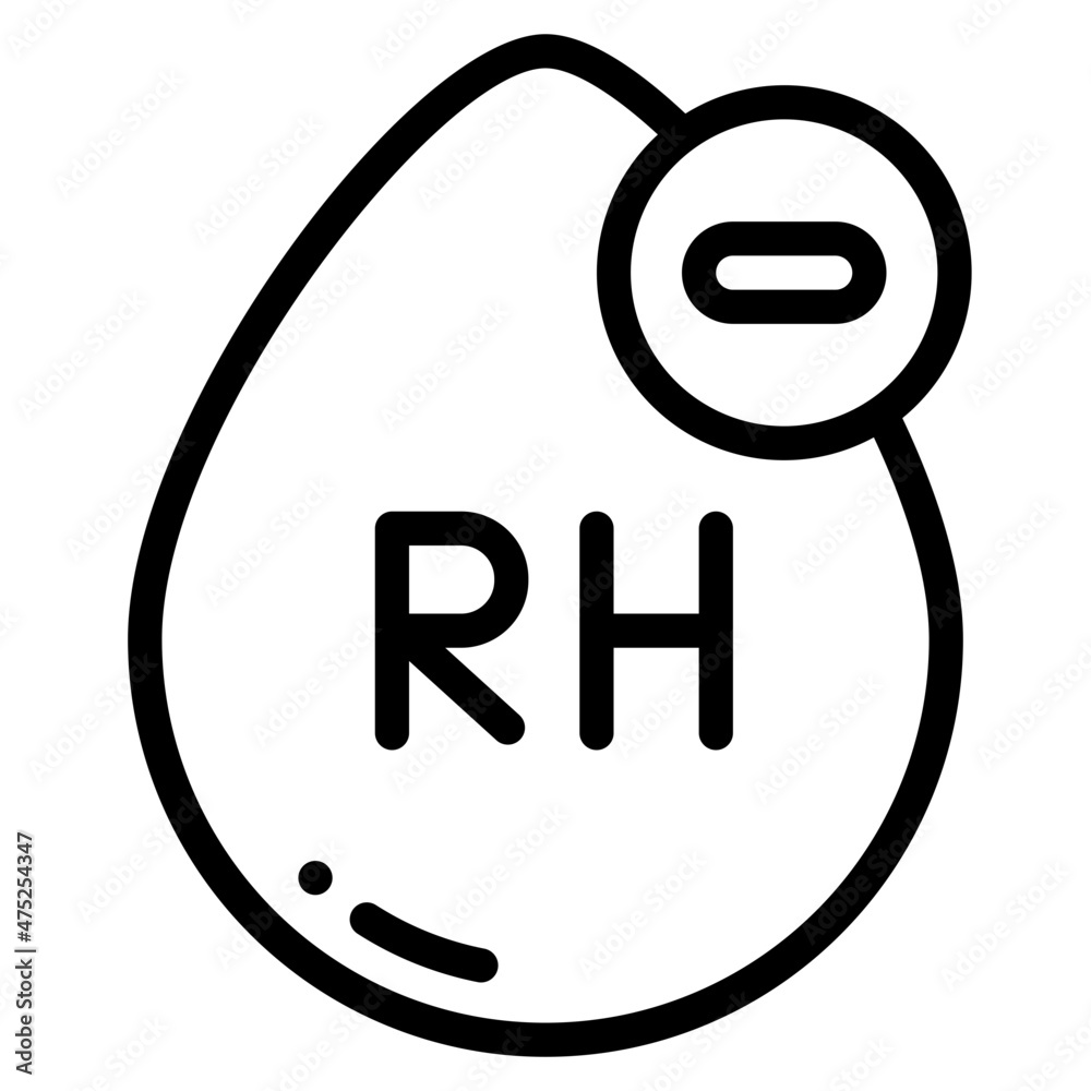 blood rh negative outline icon Stock Vector | Adobe Stock