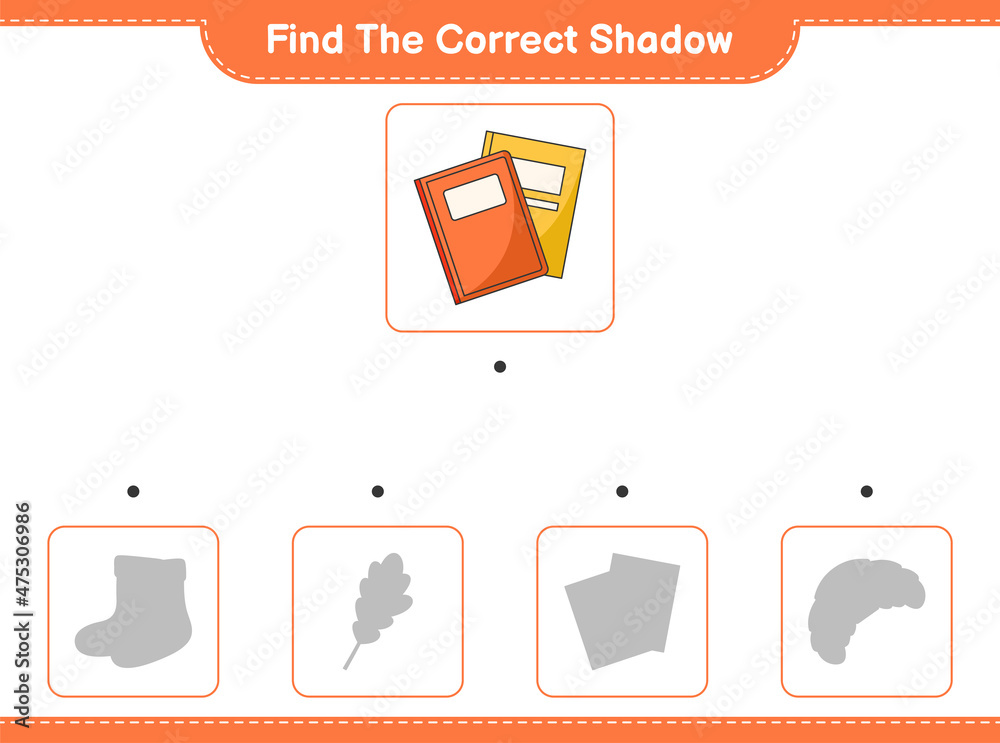 Find the correct shadow. Find and match the correct shadow of Book ...