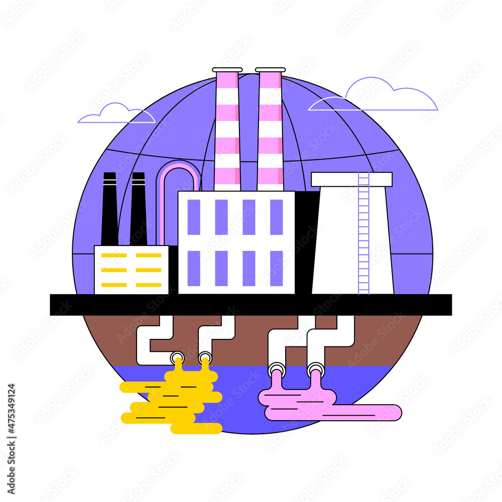 Groundwater pollution abstract concept vector illustration. Groundwater ...