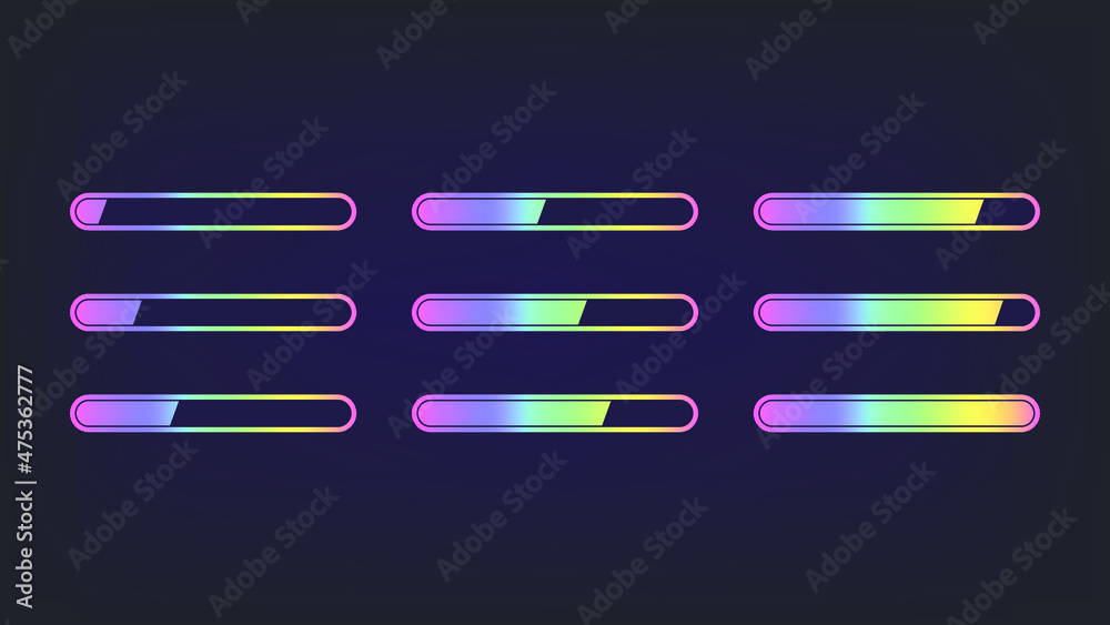 Loading icons set. Vector illustration of loading for interface ...
