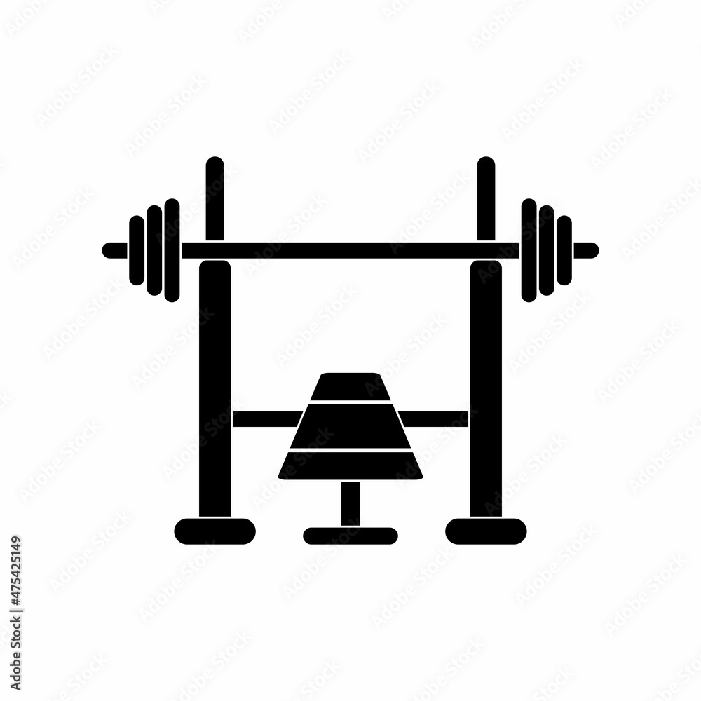 bench press icon, bench press vector sign symbol Stock Vector | Adobe Stock