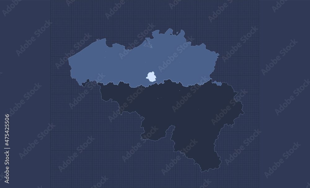 Belgium map, Provinces of Belgium, separate regions with names ...