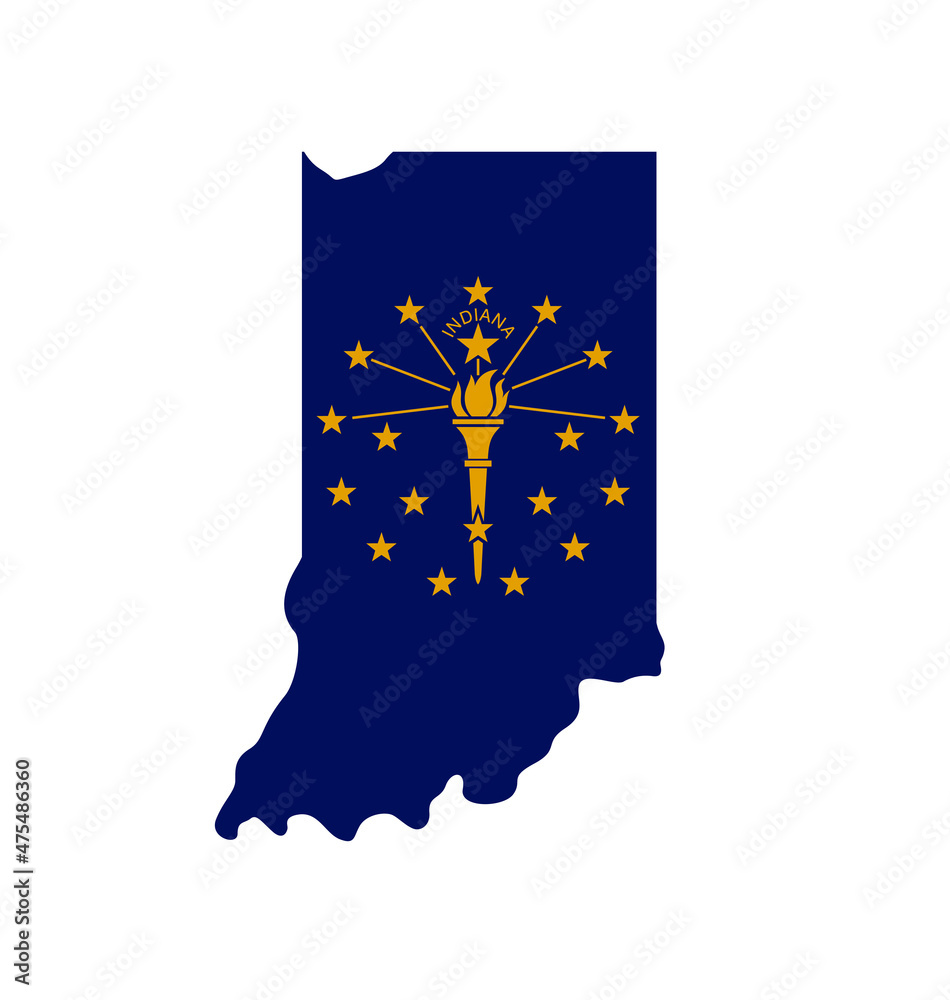 indiana flag in state map shape symbol icon Stock Vector | Adobe Stock