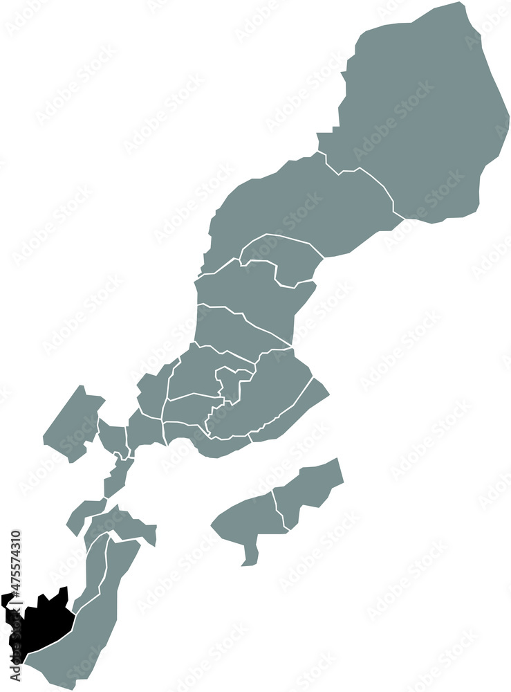 Black location map of the Barbengo Quarter inside gray urban quarters ...