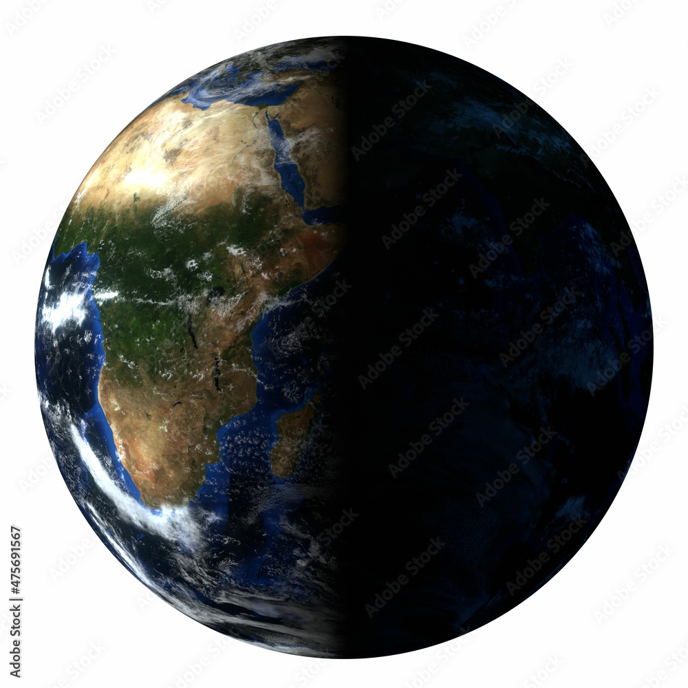 High resolution realistic 3D render of planet Earth with clouds ...
