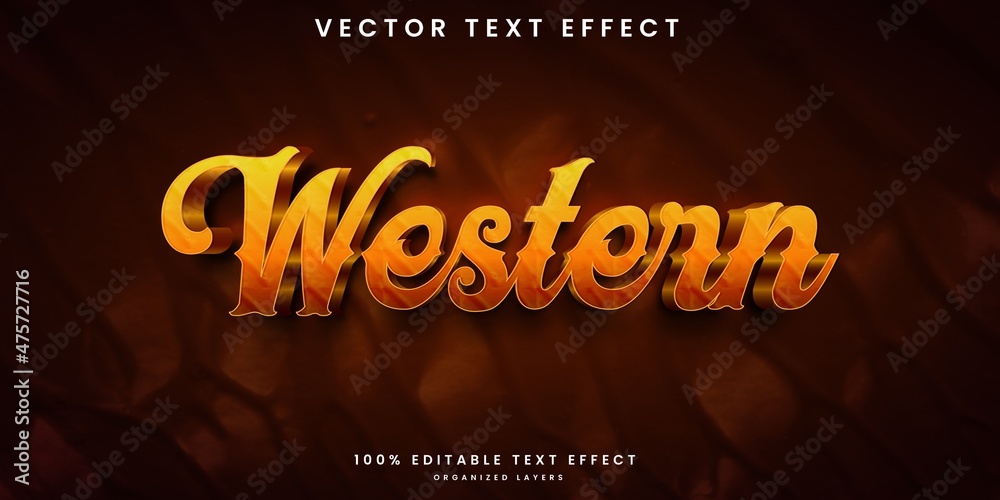 Western text effect template Stock Vector | Adobe Stock