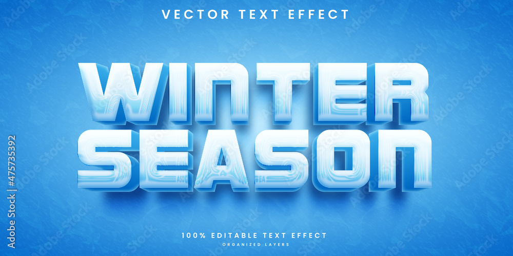 Winter season editable text effect template Stock Vector | Adobe Stock