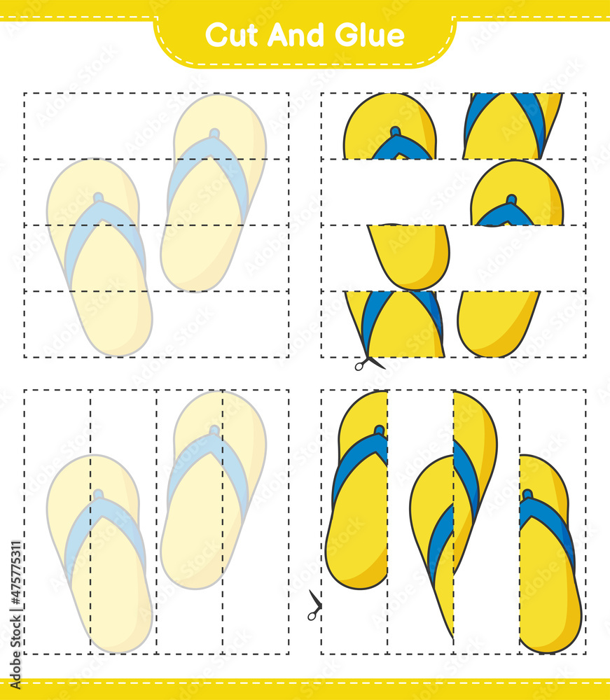 Cut and glue, cut parts of Flip Flop and glue them. Educational ...
