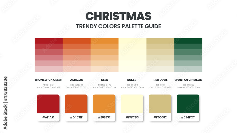 Christmast color schemes. Color Trend combination and palette guide ...
