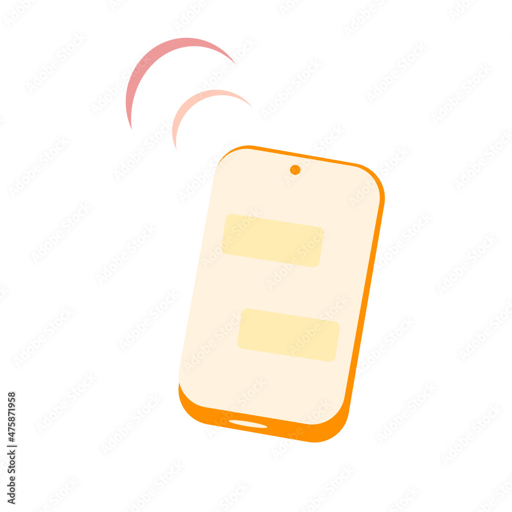 Vector illustration of cartoon mobile phone. Incoming call. Take a call ...