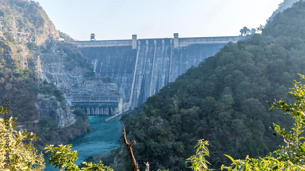 Bhakra Dam is a concrete gravity dam on the Sutlej River in Bilaspur ...