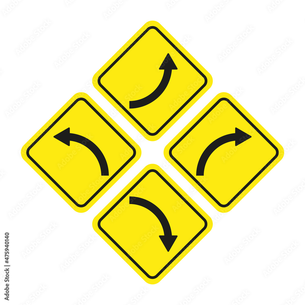 Set of arrow road signs Stock Vector | Adobe Stock