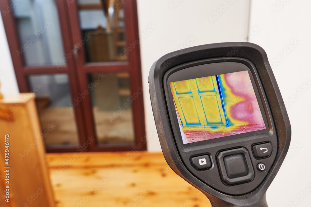 thermal imaging camera inspection balcony window for temperature check ...