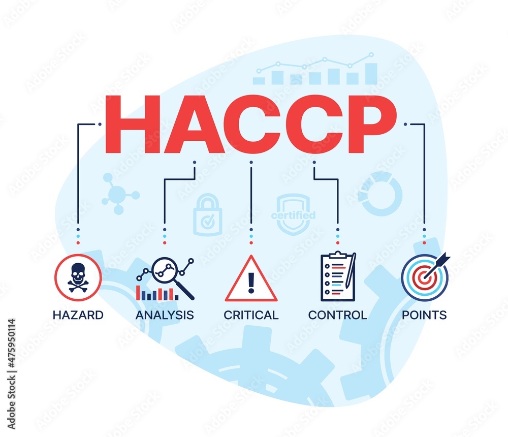 HACCP, hazard analysis and critical control points vector concept. Food ...
