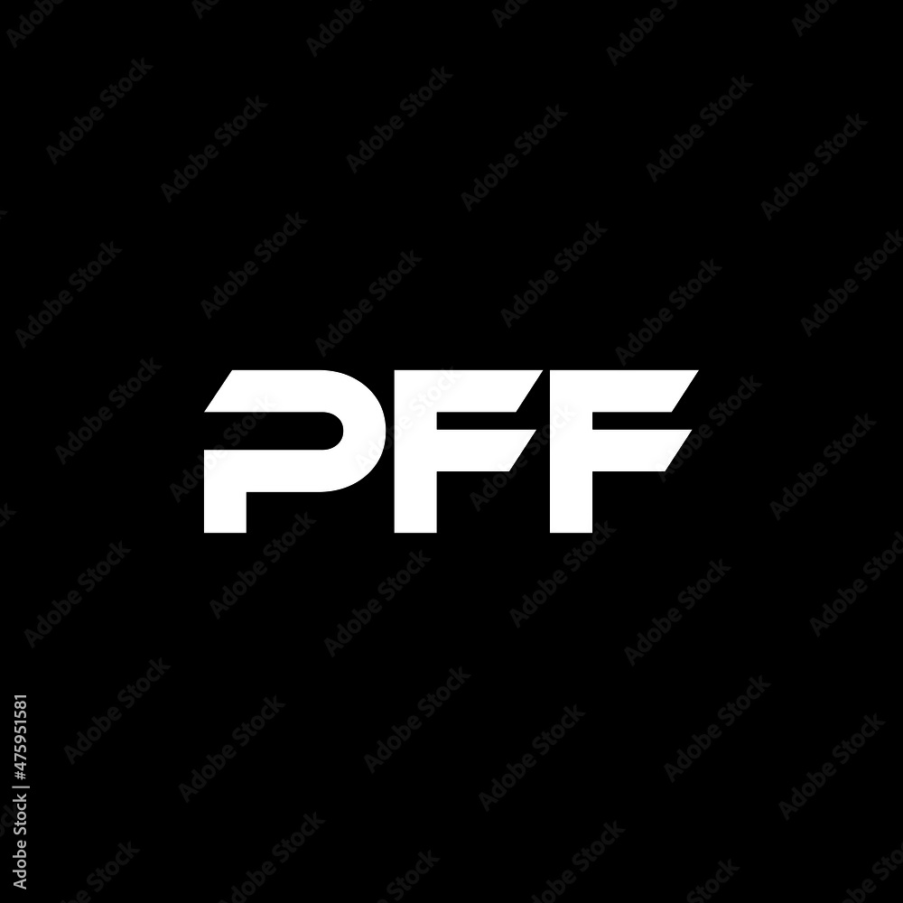 PFF letter logo design with black background in illustrator, vector ...