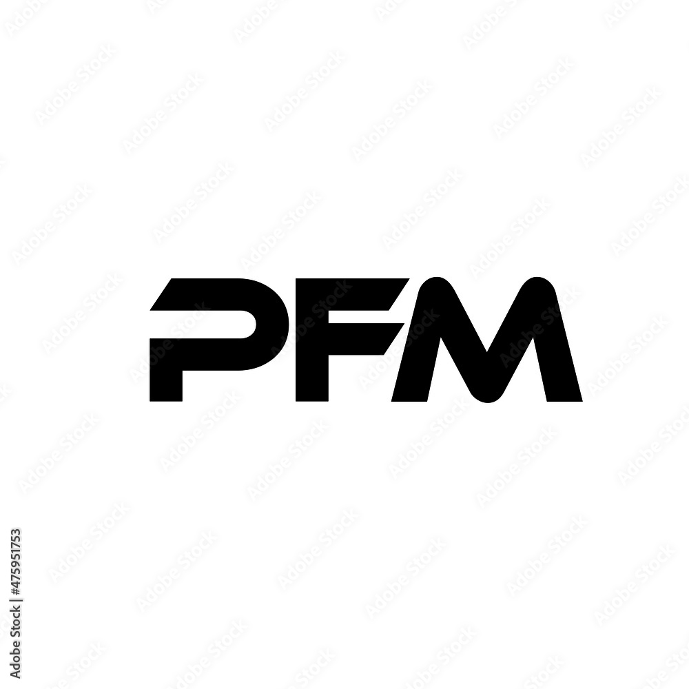 PFM letter logo design with white background in illustrator, vector ...
