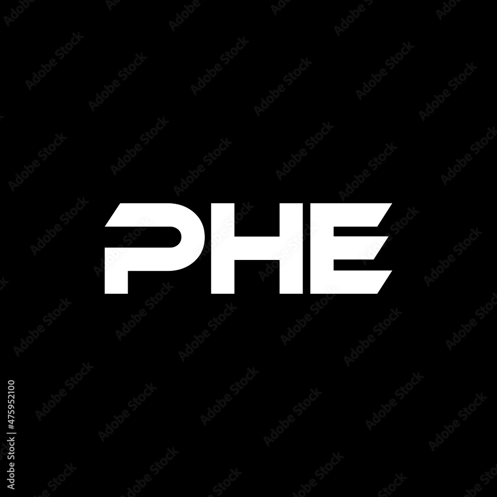 Stock-Vektorgrafik „PHE letter logo design with black background in ...