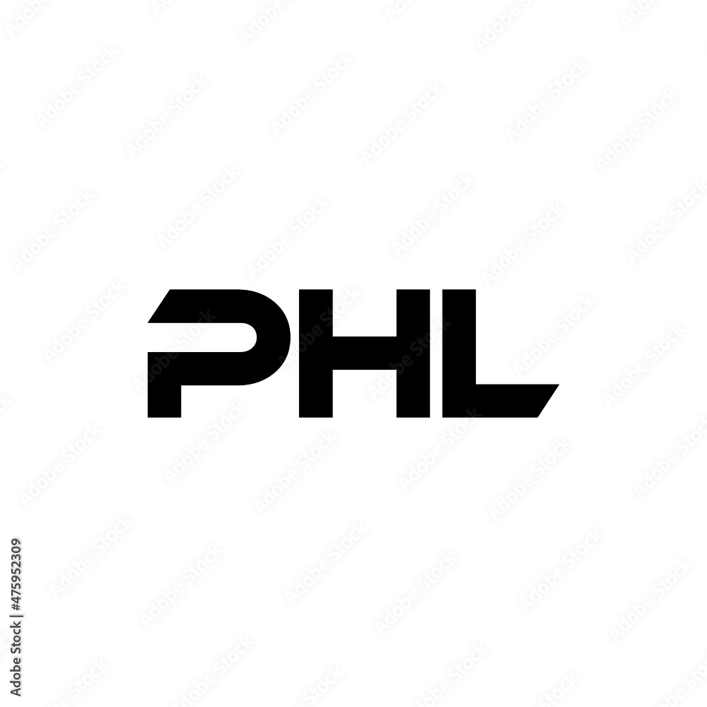 PHL letter logo design with white background in illustrator, vector ...