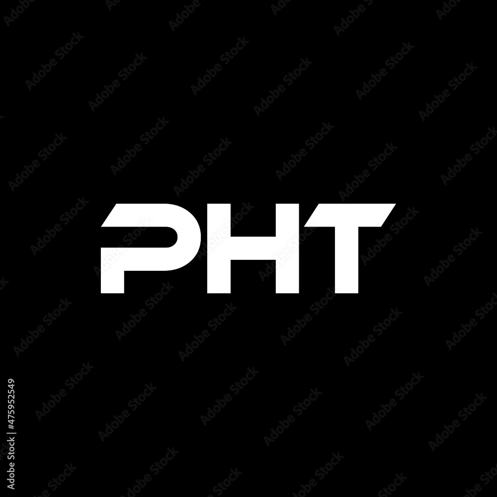 PHT letter logo design with black background in illustrator, vector ...