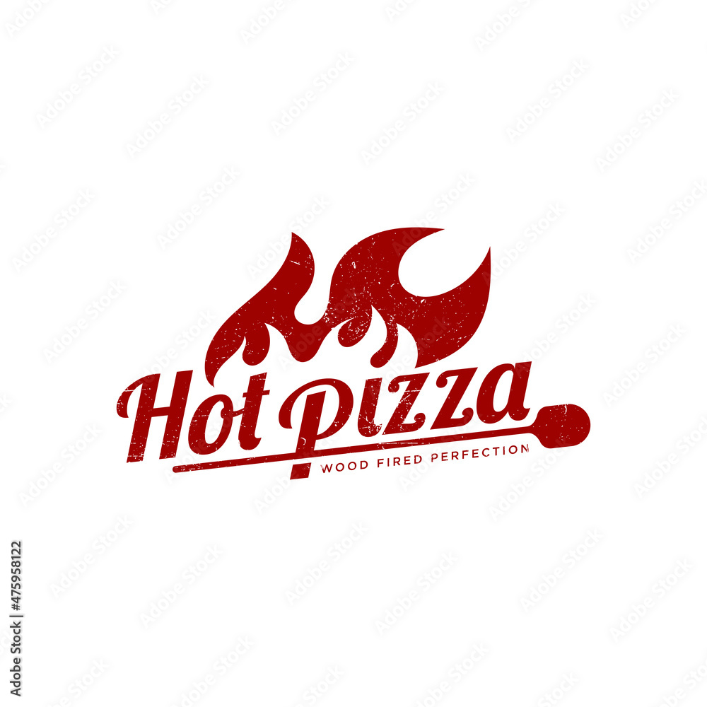 Vetor Hot Pizza cafe logo, pizza icon, emblem for fast food restaurant ...