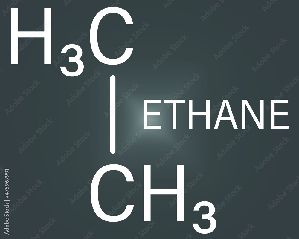 Ethane natural gas component molecule. Skeletal formula. Stock Vector ...