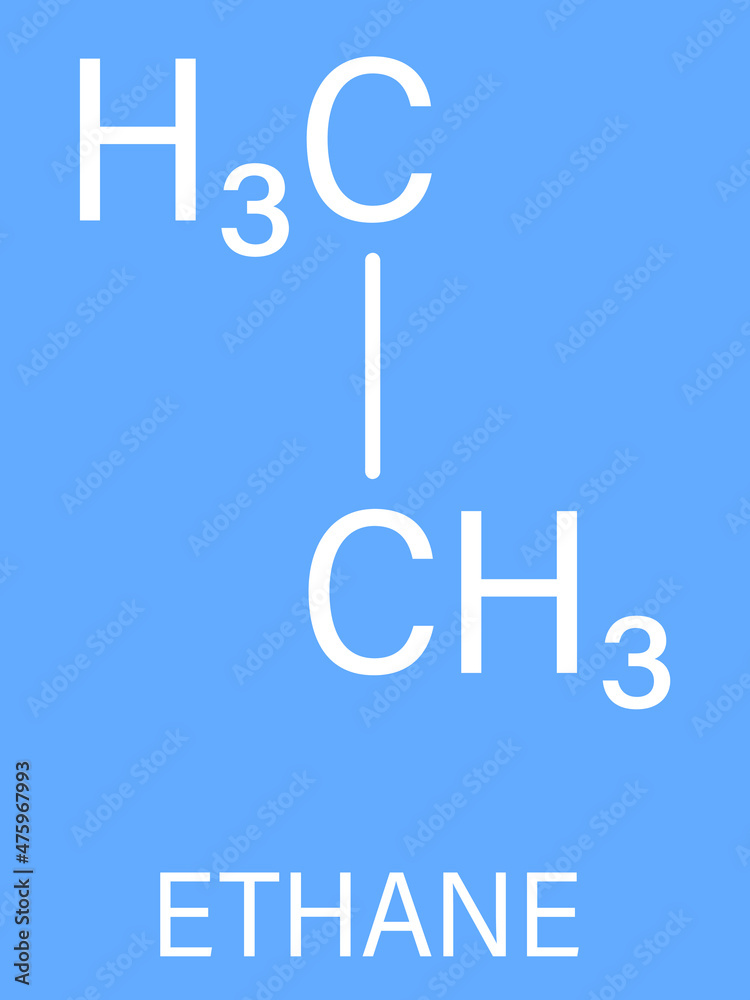 Ethane natural gas component molecule. Skeletal formula. Stock Vector ...