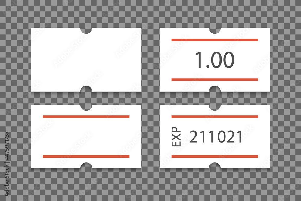 Стоковое векторное изображение «Self-adhesive paper price tag with two ...