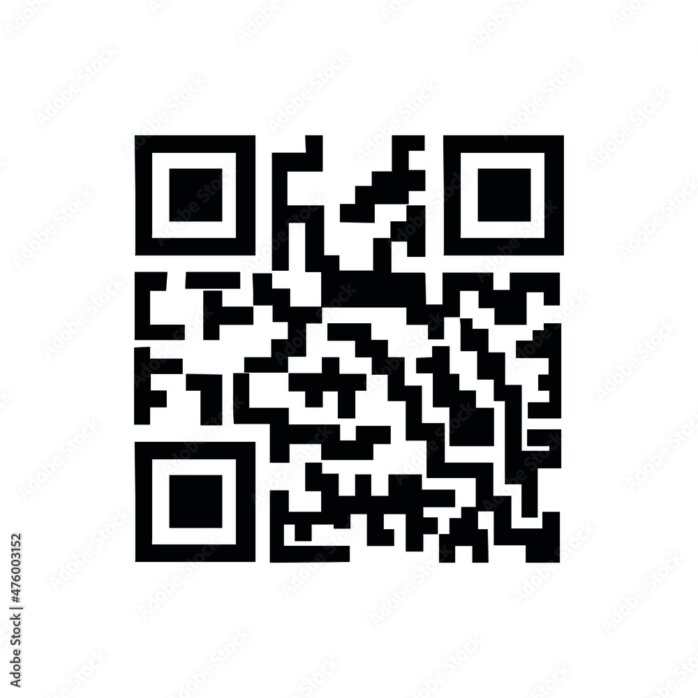 Empty QR code mock up for scanning on white isolated background. Illustration. Stock ...