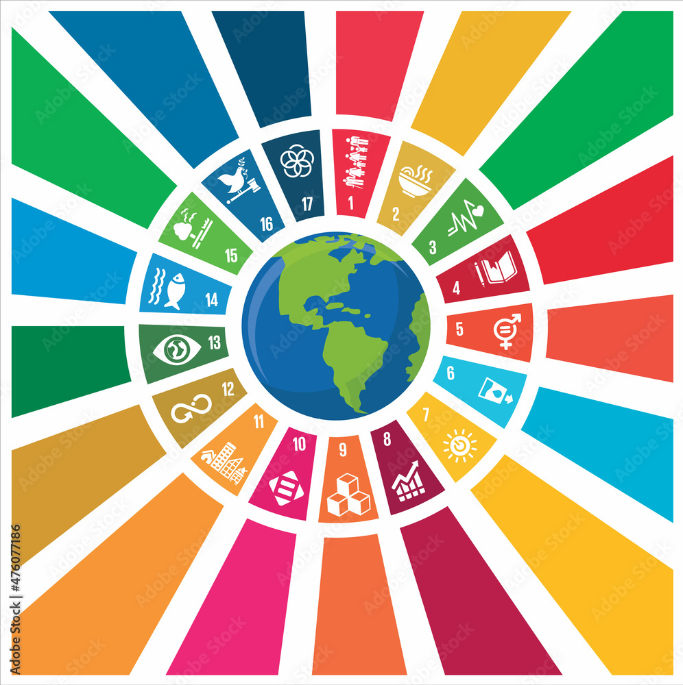 Sustainable Development concept Colorful cube vector design. Corporate ...