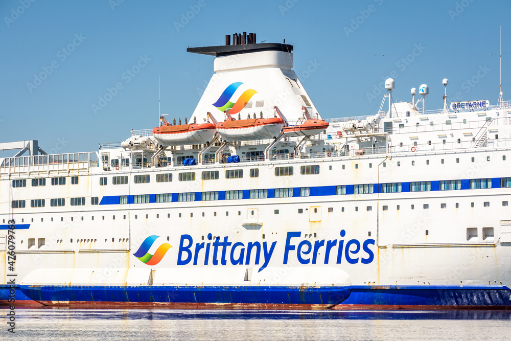 Le Havre, France - June 16, 2021: Close-up view of the side of the ...