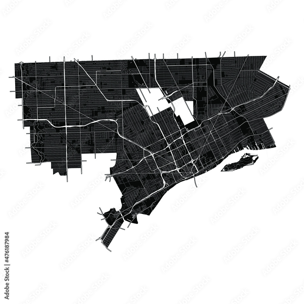 Detroit, Michigan, United States, Black and White high resolution ...