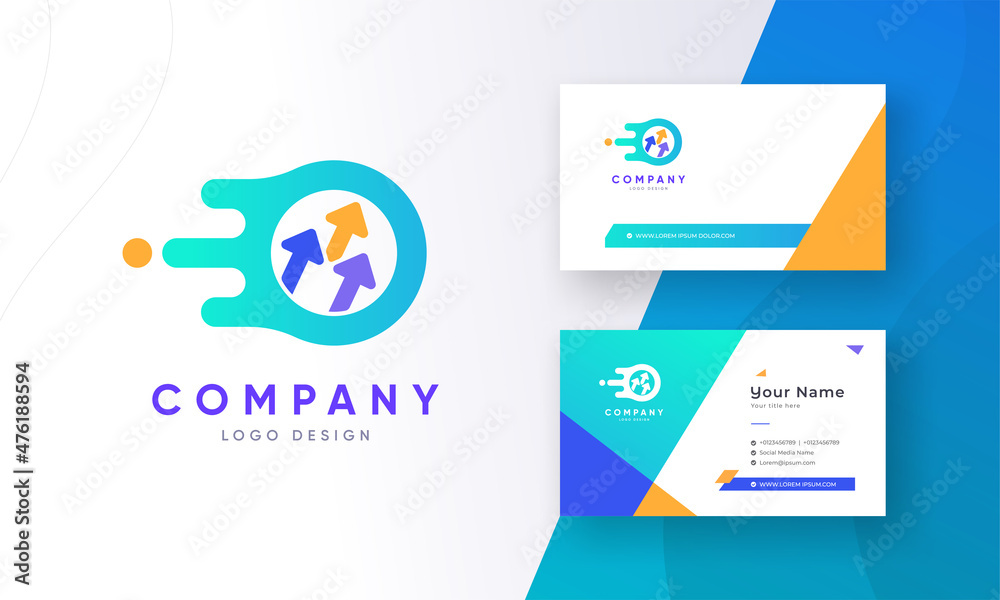 Modern Grow SEO Digital Marketing Logo with Corporate Business Visiting ...