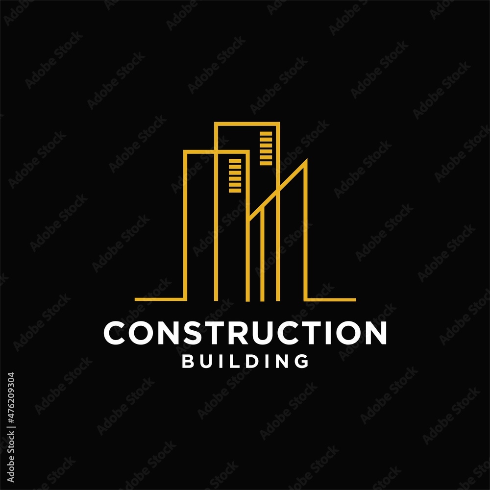 Vektor template logo konstruksi rumah dan bangunan, arsitek modern ...