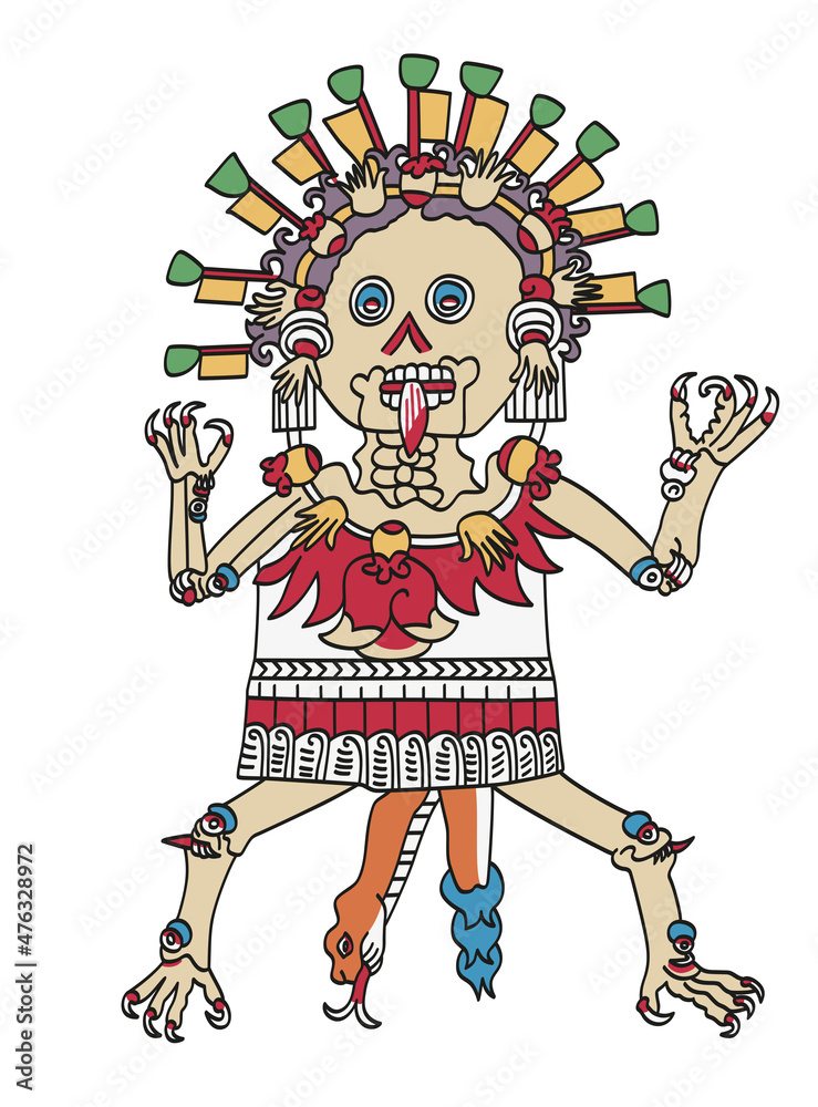 Tzitzimitl, Aztec deity, associated with stars, depicted as skeletal ...